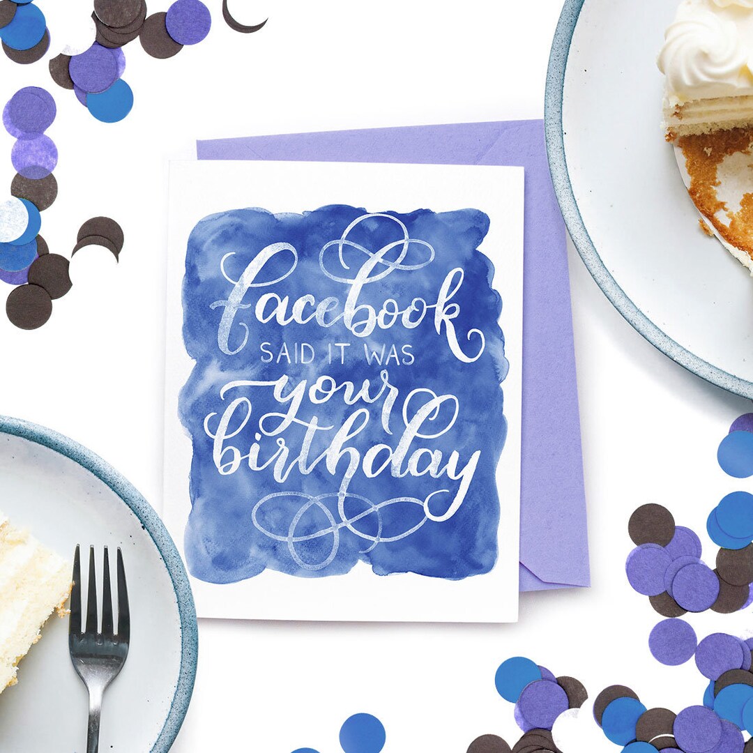 Facebook Birthday Card Funny Belated Birthday Card - Etsy