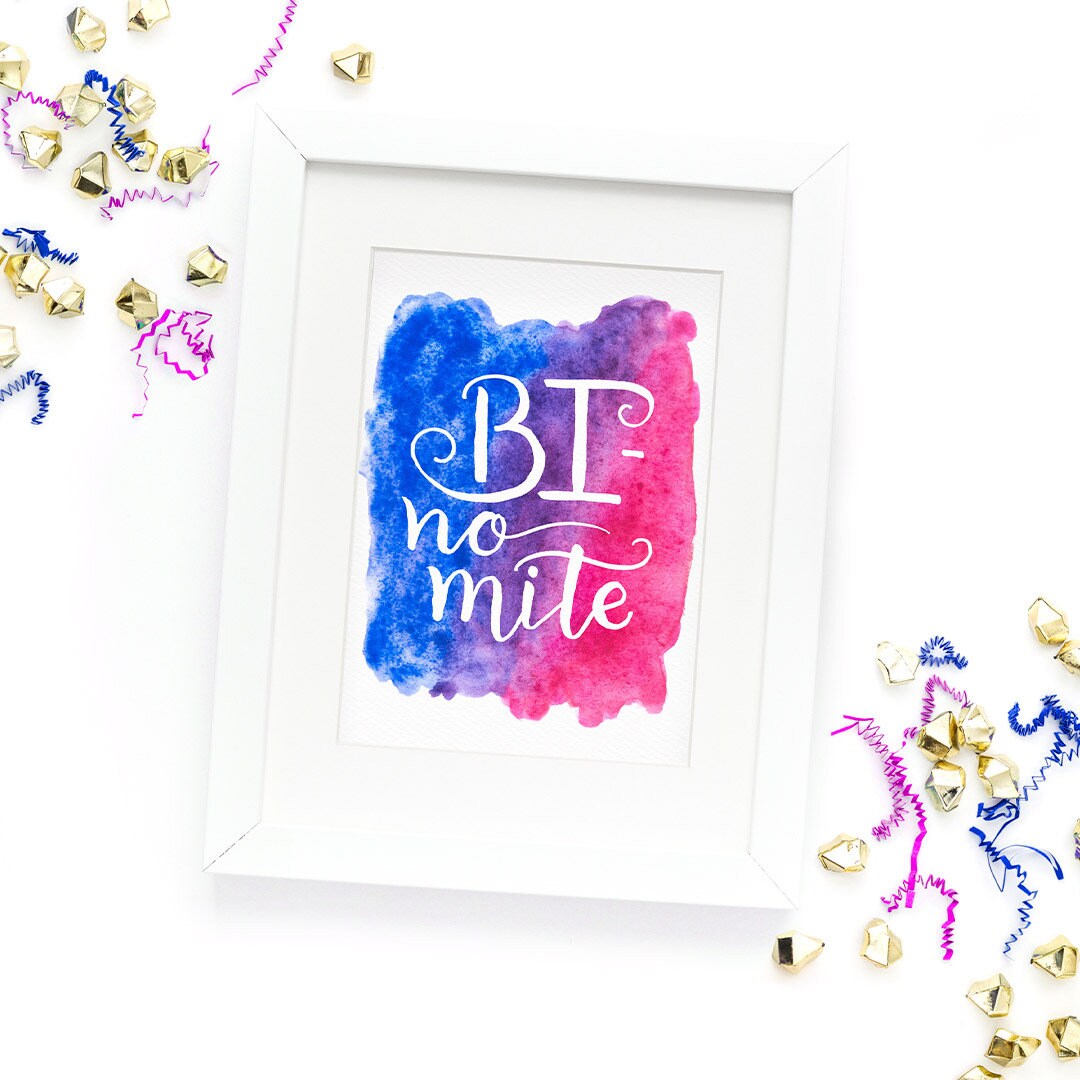 Bi-no-mite Art Print - Bisexual Pride - Pride Pun Collection - Etsy