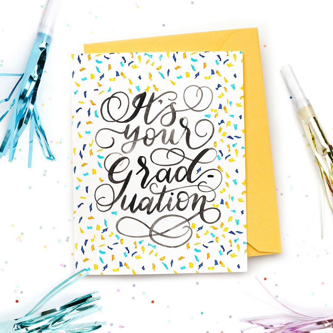 It's Your Graduation Card - Cute Confetti Graduation Card - Etsy