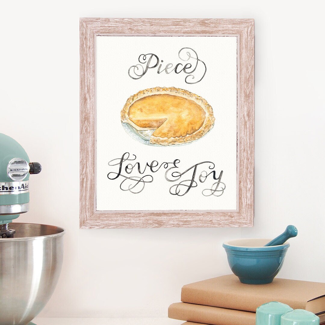 Piece Love and Joy Pumpkin Pie Print - Autumn Kitchen Decor - Etsy