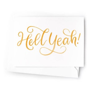Hell Yeah Mini Cards Set of 6 Folded Cards With Envelopes Bouquet, Gift ...