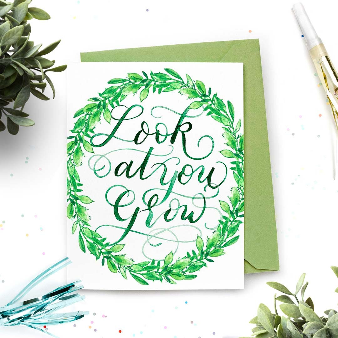 Look at You Grow Card - Plant Congratulations Card for Grad, New Job ...