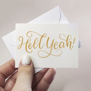 Hell Yeah Mini Cards Set of 6 Folded Cards With Envelopes Bouquet, Gift ...