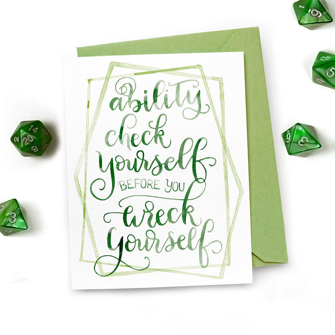 Ability Check Yourself Card - Funny Dungeons and Dragons Friendship ...