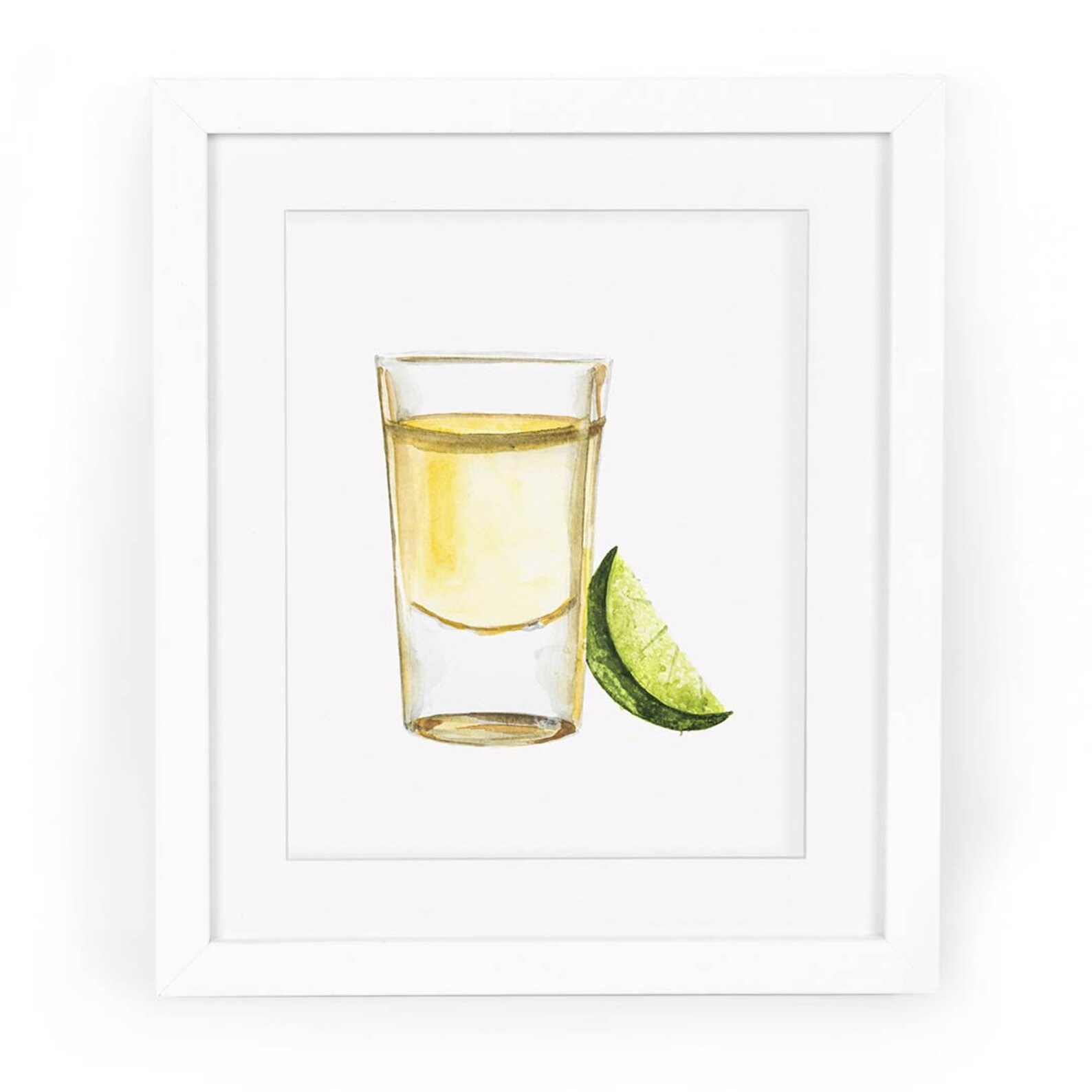 Tequila Shot Glass With Slice of Lime Print Manly Drink Art - Etsy