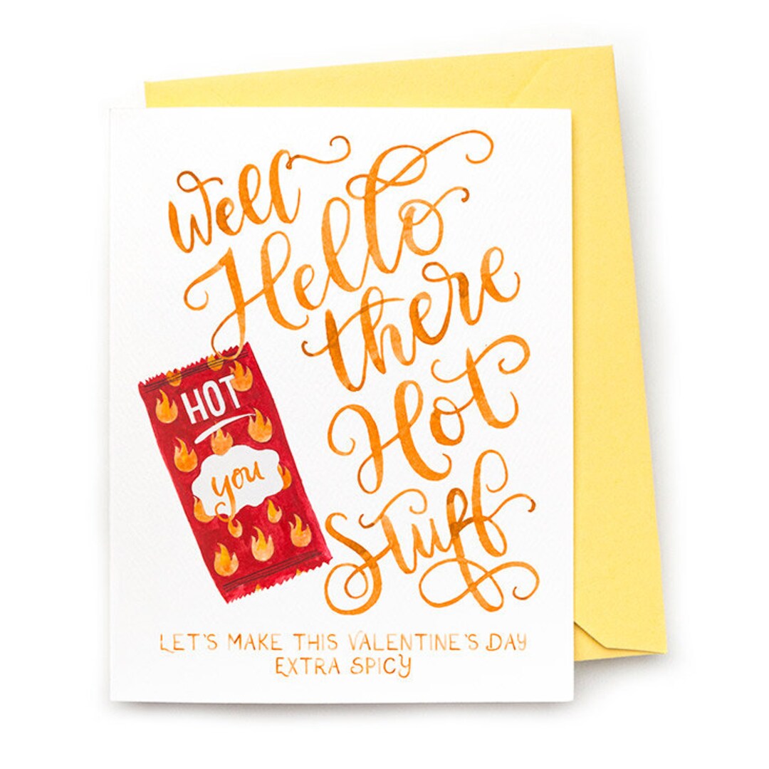 Hot Stuff Card Blank Inside Silly Valentines Card - Etsy
