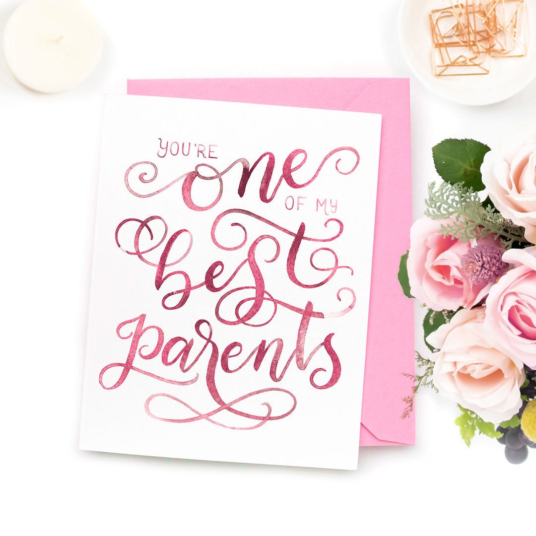 One of My Best Parents Card - Thank You Card for Mother's Day or Father ...