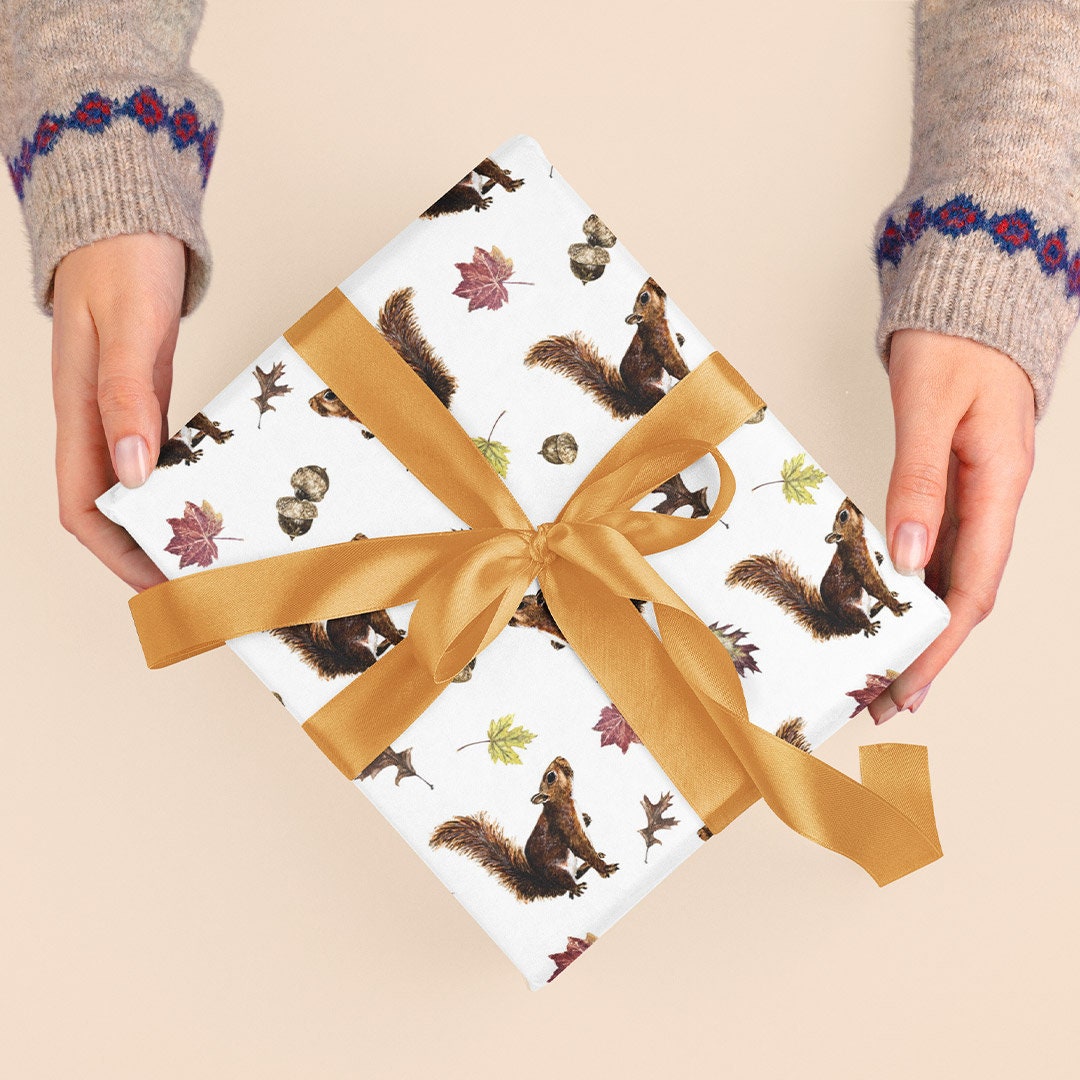 Squirrel Wrap Sheets Set of 3 - Cute Woodland Gift Wrapping Paper - Etsy