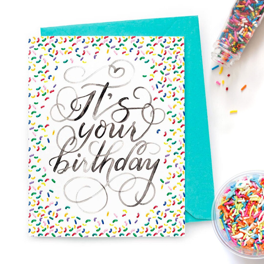 Birthday Sprinkles Card Blank Inside Cute Birthday Card - Etsy