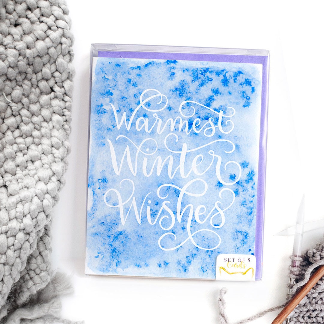 Warmest Wishes Winter Holiday Cards - Generic Christmas Box Card Set - Etsy