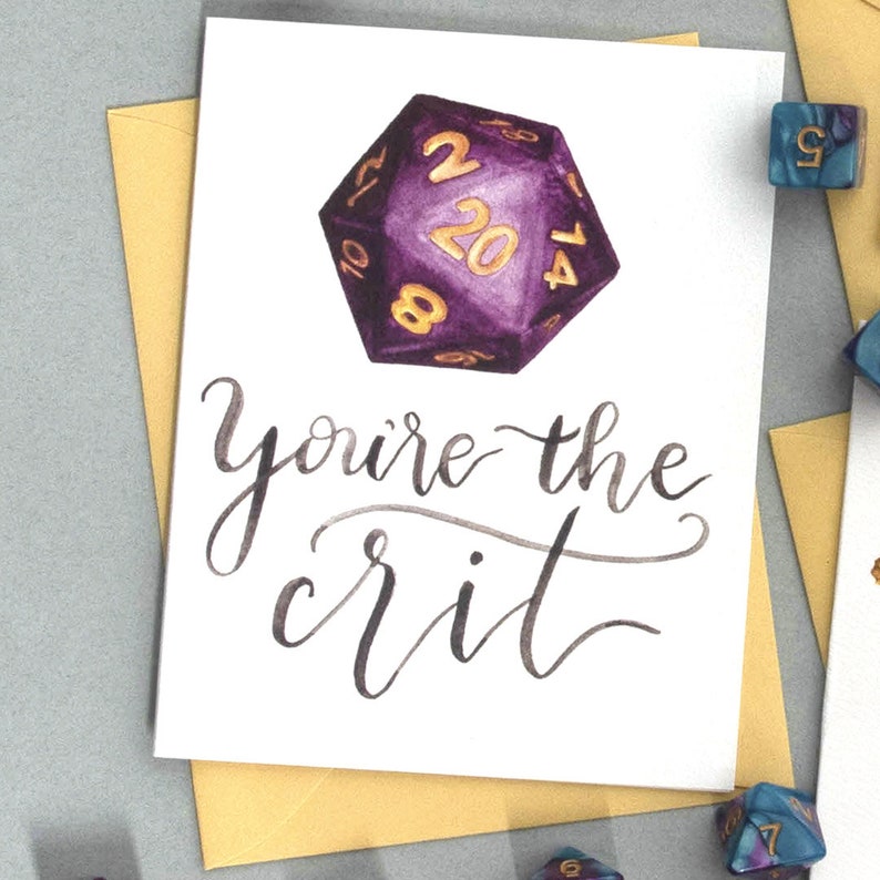 You're the Crit Nat 20 Card - DND D20 Critical Hit Pun Love or ...