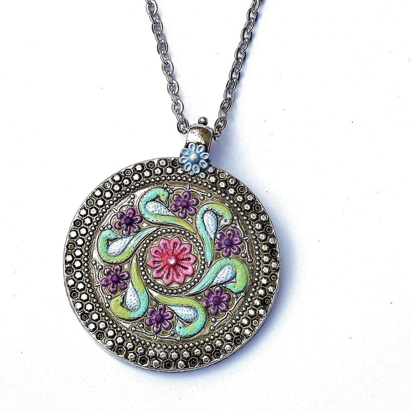 Large Silver Pendant - Etsy