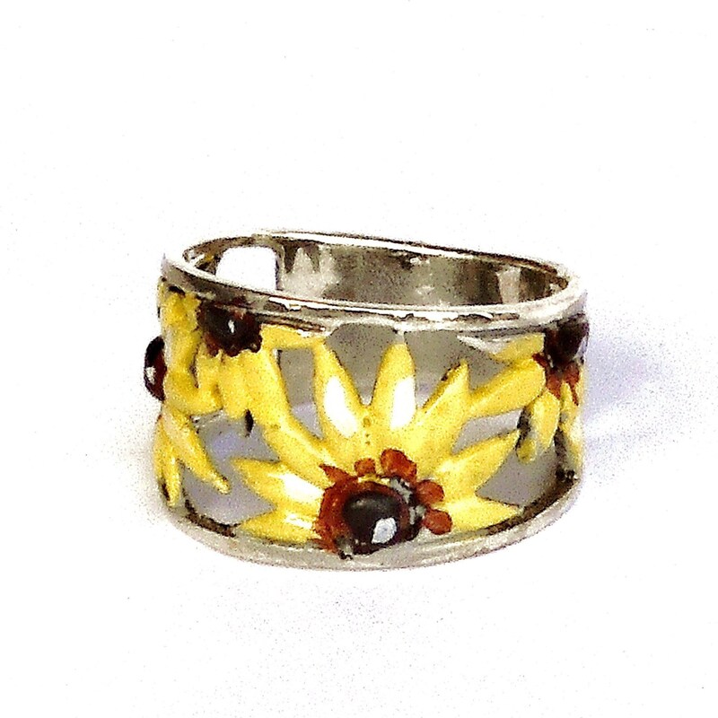 Sunflower Ring - Etsy