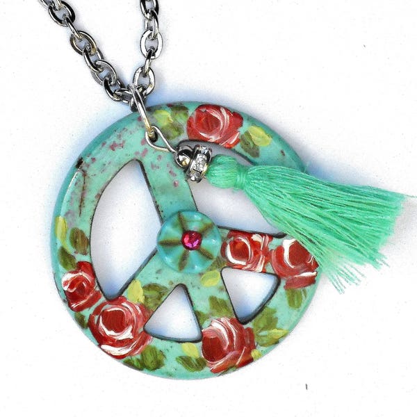 Turquoise Peace Sign - Etsy