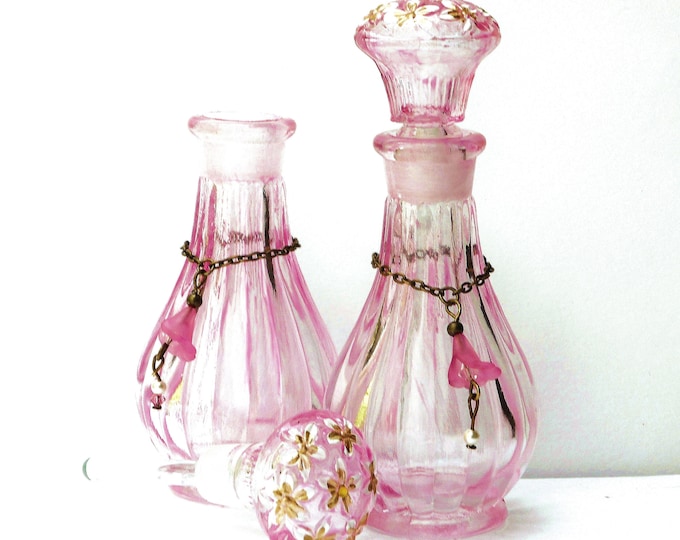 Single Little Mini Light Pink Glass Perfume Bottle Romantic - Etsy