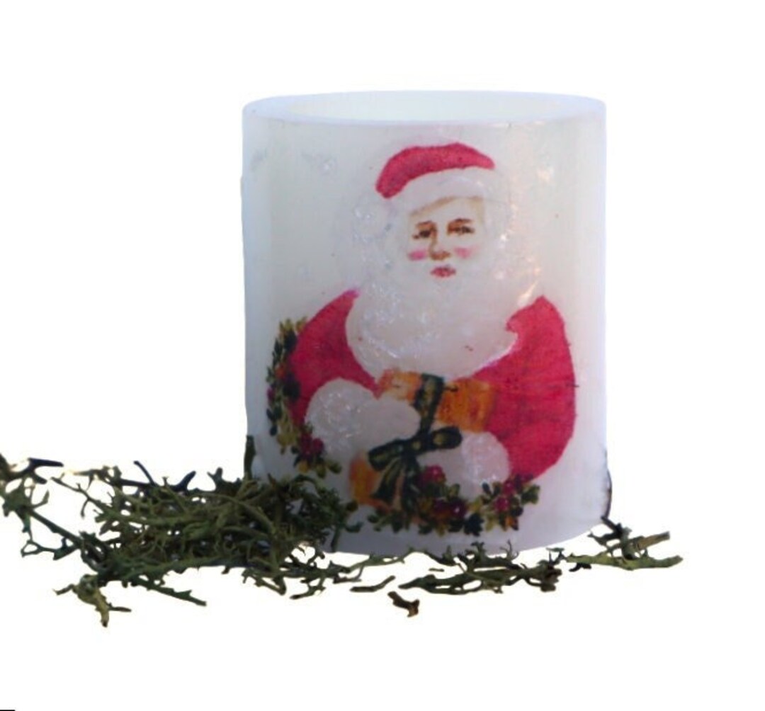 Battery Operated Timer Christmas Santa Claus Flickering Flameless ...