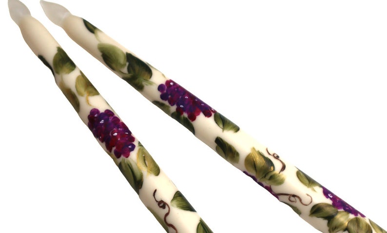 Battery Operated Hand Painted Grapes Flameless Taper Candles - Etsy