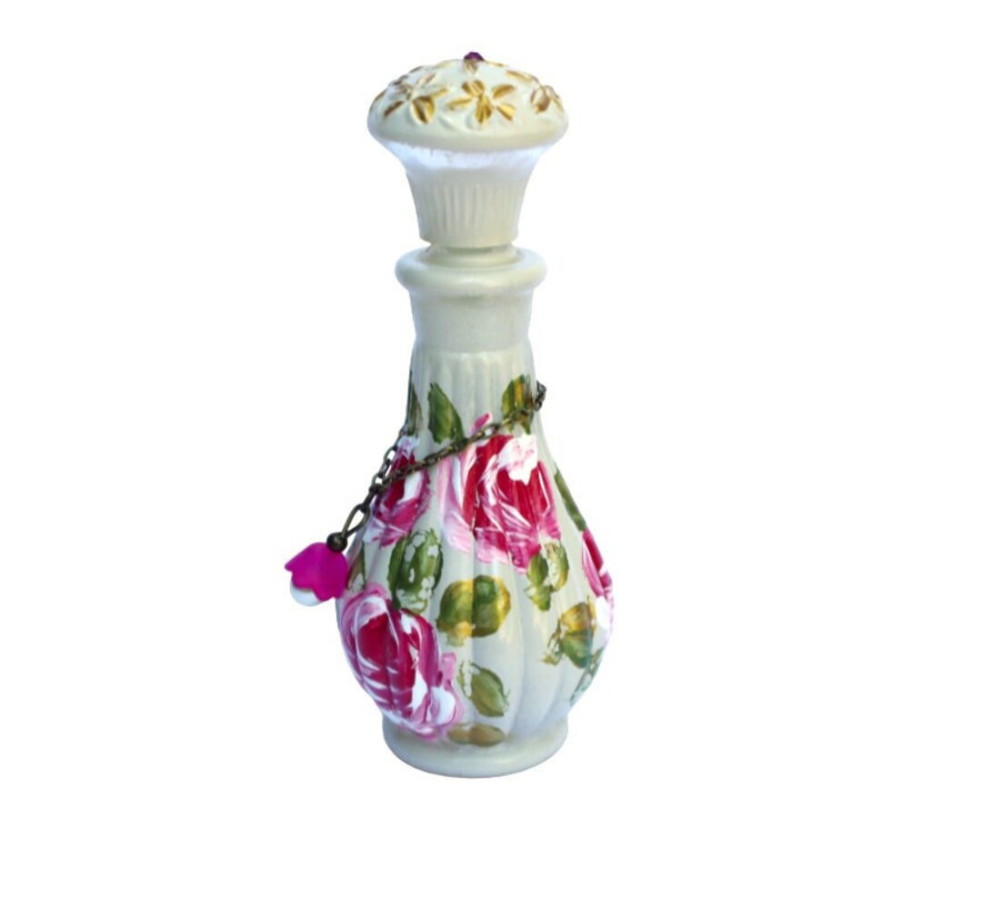 Decorative Romantic Vintage Style Hand Painted Roses Glass Perfume ...