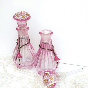 Single Little Mini Light Pink Glass Perfume Bottle Romantic Victorian ...