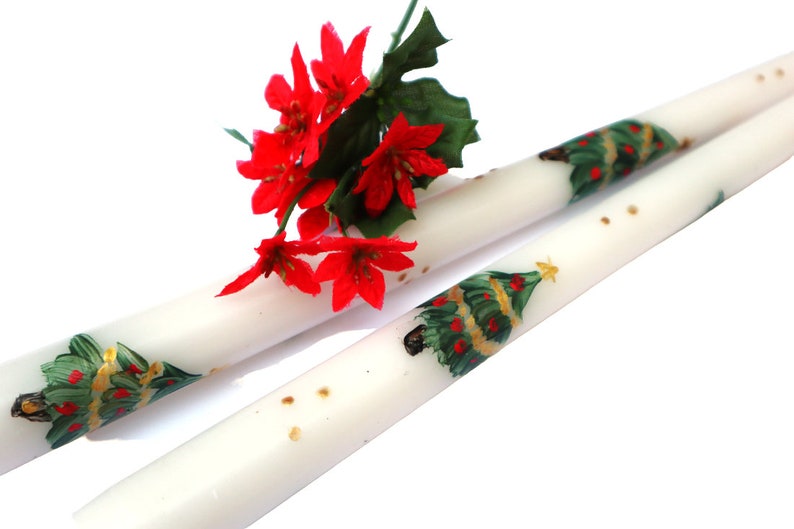 Gift Boxed Decorative Hand Painted Christmas Tree Taper - Etsy