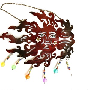 Boho Hanging Metal Sun Plaque Wall Decor Bohemian Decorations FREE ...