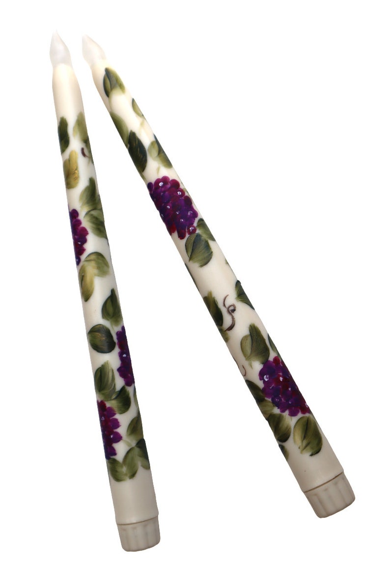Battery Operated Hand Painted Grapes Flameless Taper Candles - Etsy