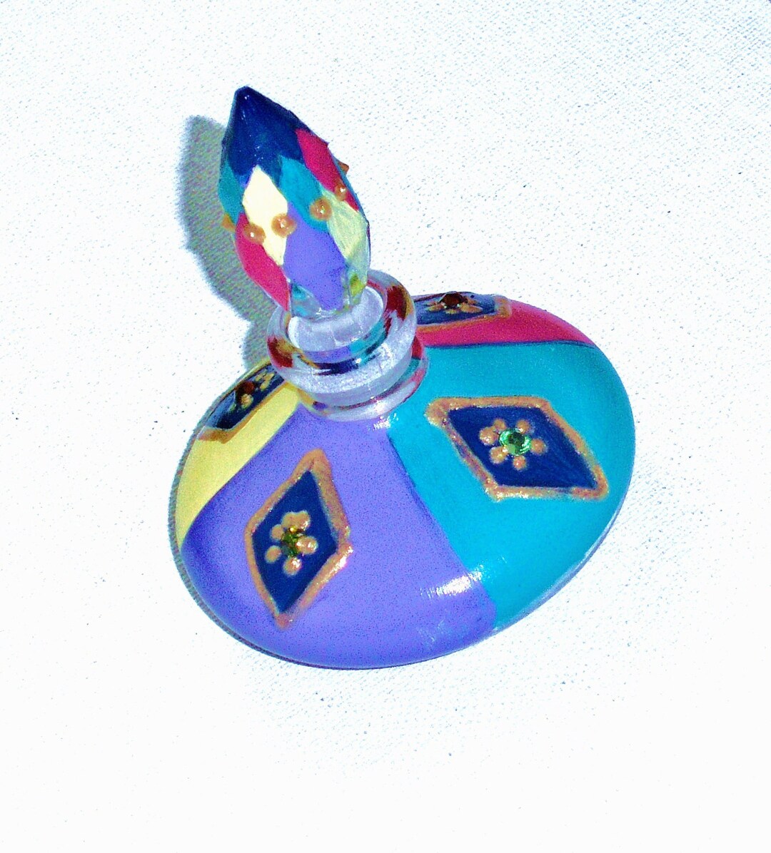 LAST ONE Colorful Funky Boho Painted Glass Perfume Bottle - Etsy
