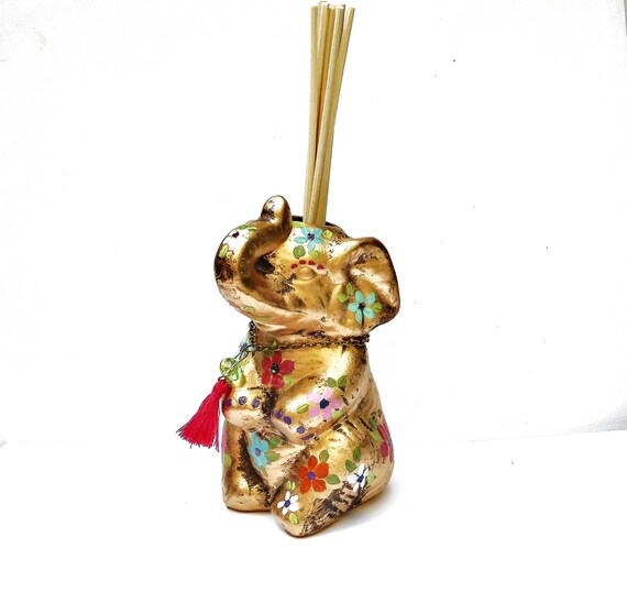 Items similar to Ceramic Elephant Essential Oil Reed Diffuser Set Boho ...