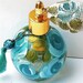 Hand Painted Blue Rose Perfume Bottle Atomizer Romantic Cottage Shabby ...