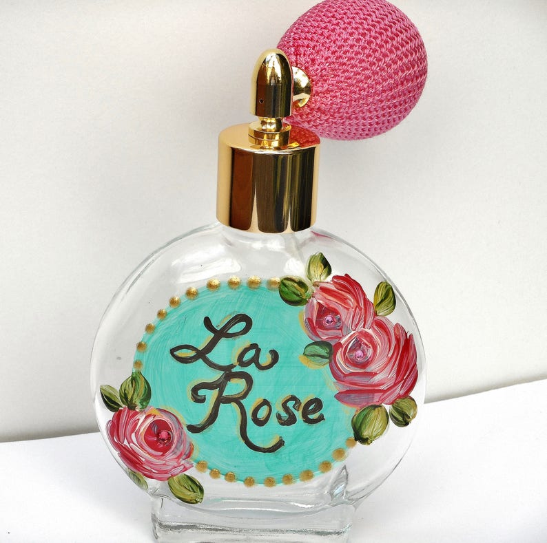 Single Painted French Blue Glass Perfume Atomizer Bottle With - Etsy