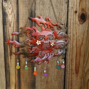 Boho Hanging Metal Sun Plaque Wall Decor Bohemian Decorations - Etsy
