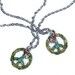 Little Peace Sign Charm Necklace Colorful Flowers Boho Hippie Jewelry ...