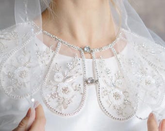 Wedding collar//white wedding collar//handmade collar//lace | Etsy