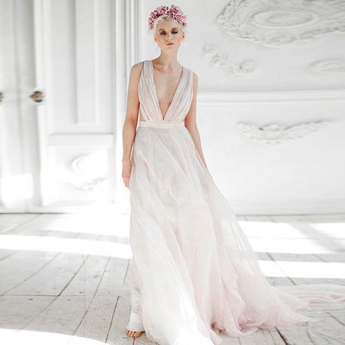 Backless Wedding Dress Simple Wedding Dress Mermaid Wedding | Etsy