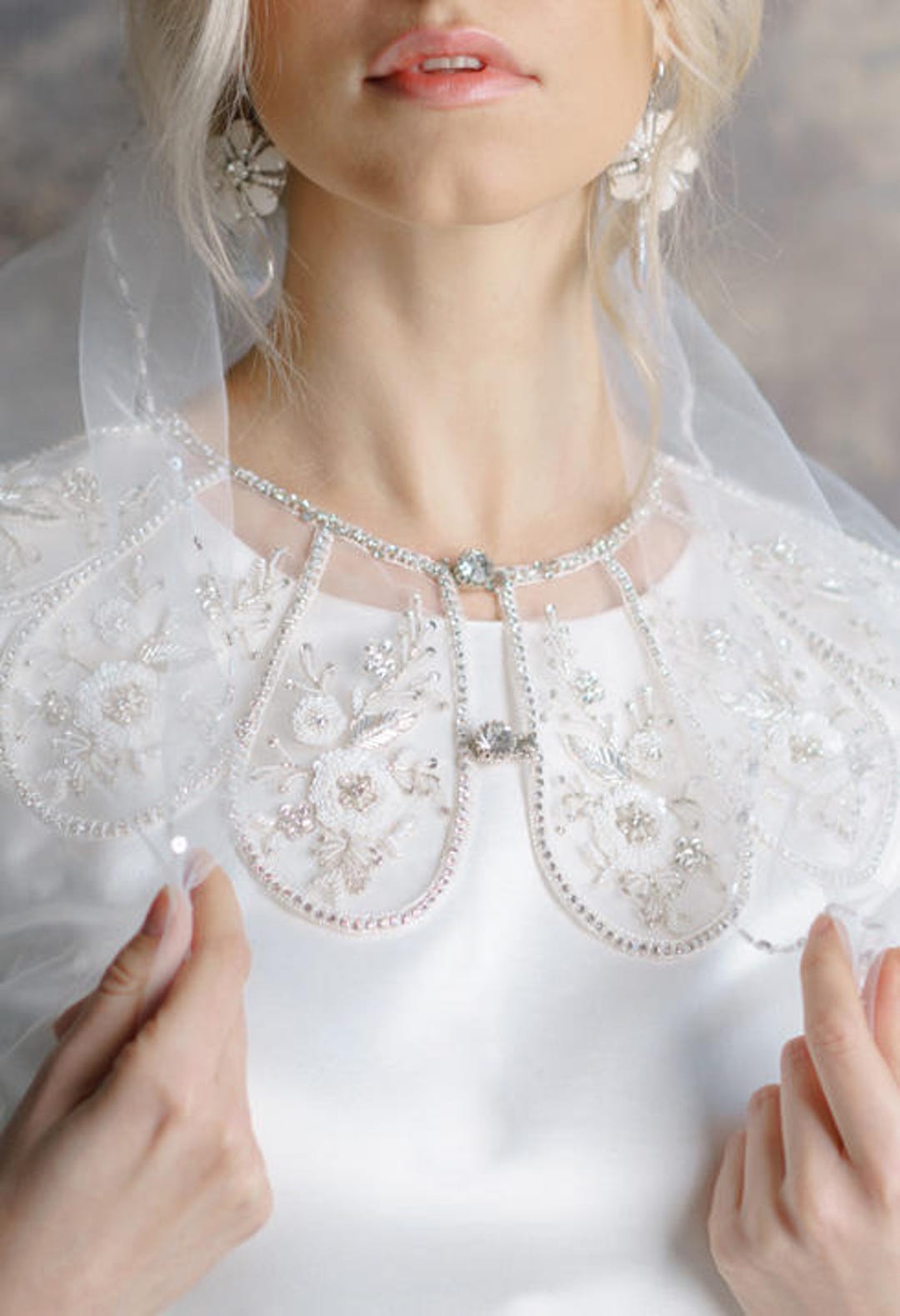 Wedding Collar//white Wedding Collar//handmade Collar//lace Collar ...