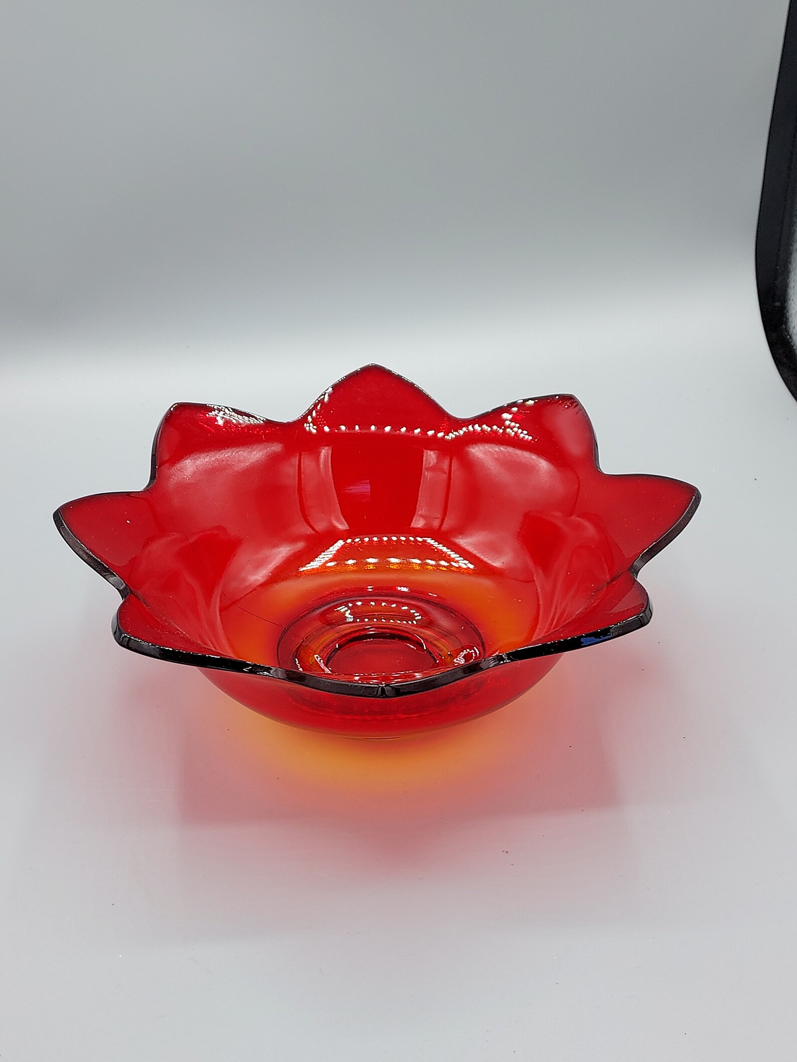 Fenton Amberina Lotus Flower 9 Inch Bowl - Etsy