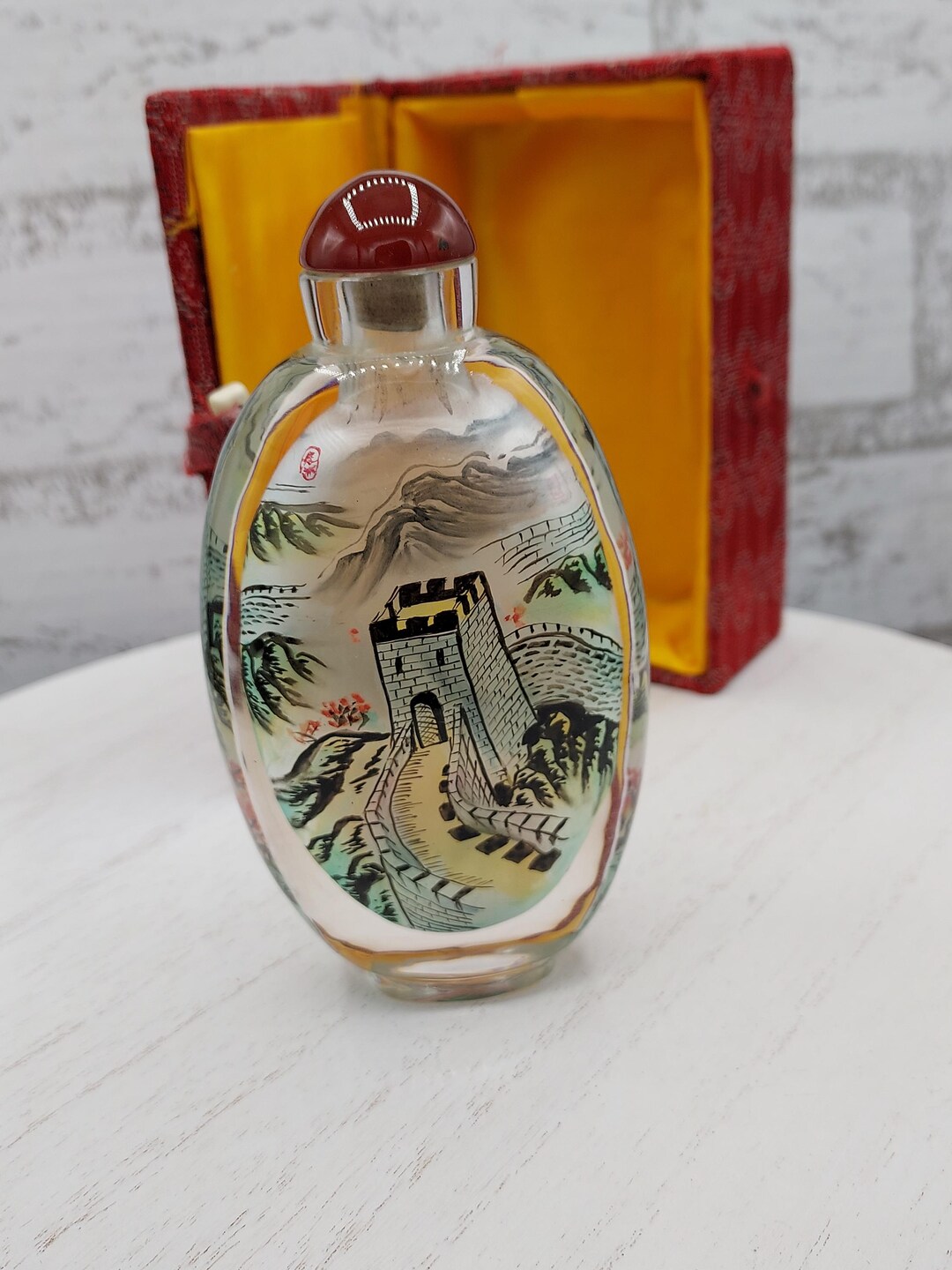 Reverse Painted Snuff Bottle in Original Box - Etsy