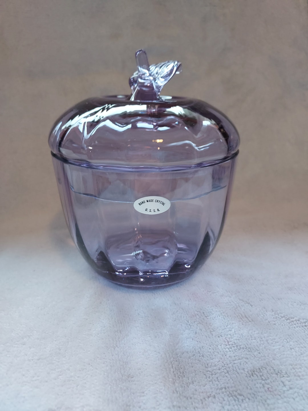 Vintage Lilac Glass Optic 5.5 Container - Etsy