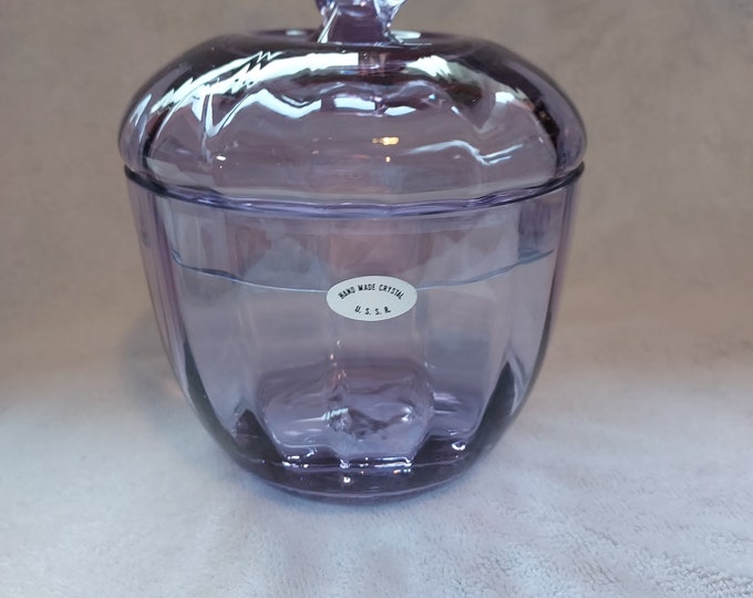 Vintage Lilac Glass Optic 5.5 Container - Etsy