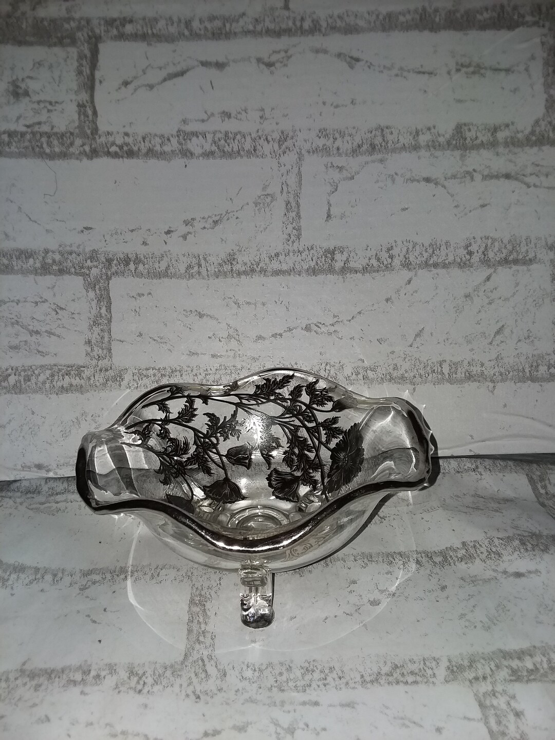 Silver City Glass 3 Footed Bowl - Etsy