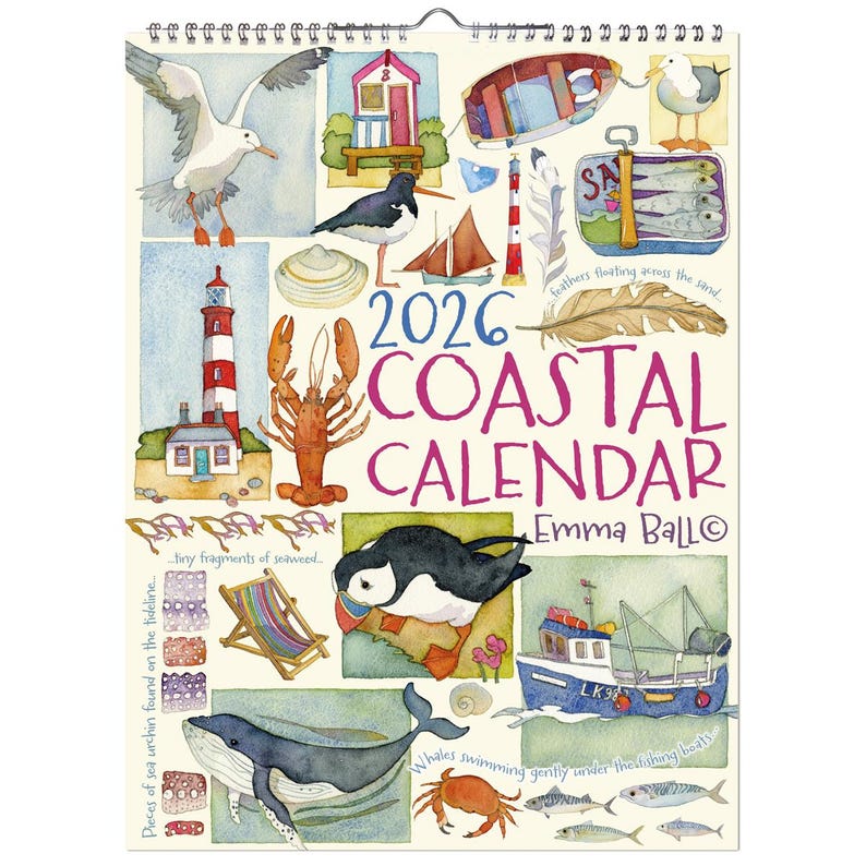 SALE Emma Ball 2026 Coastal Calendar – Seaside Wall Calendar, Beach ...