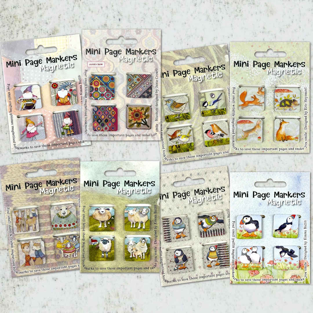 Magnetic Mini Page Markers – Set of 4, Bookmarks for Readers ...