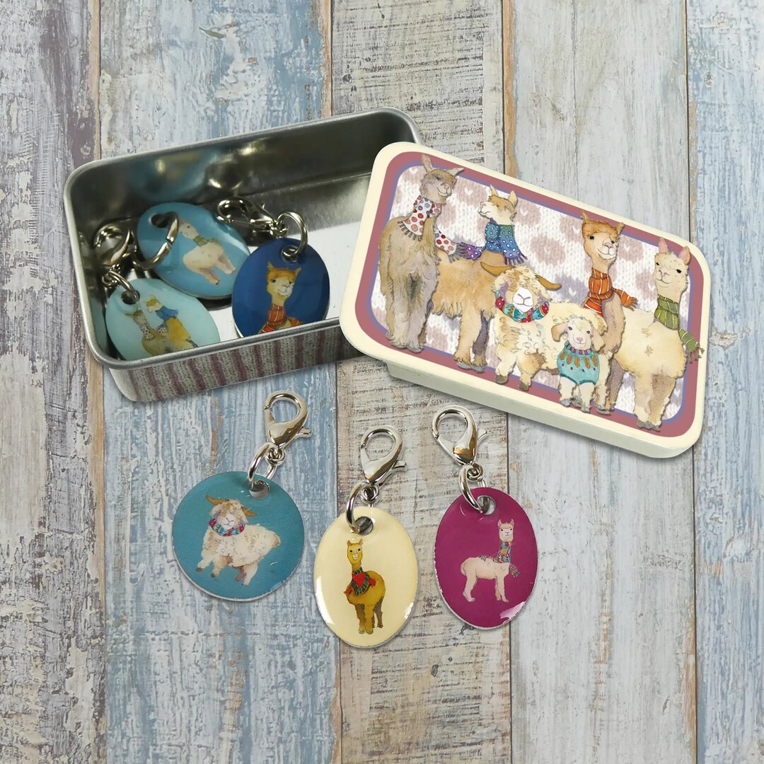 Six Crochet Stitch Markers Other Woollies in a Tin - Etsy
