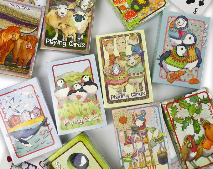 Playing Cards | Illustrated 54 Card Deck | Travel Game Gift | Various ...
