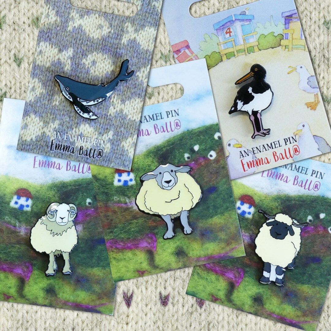 Enamel Pins Sheep Oystercatcher and Whale - Etsy