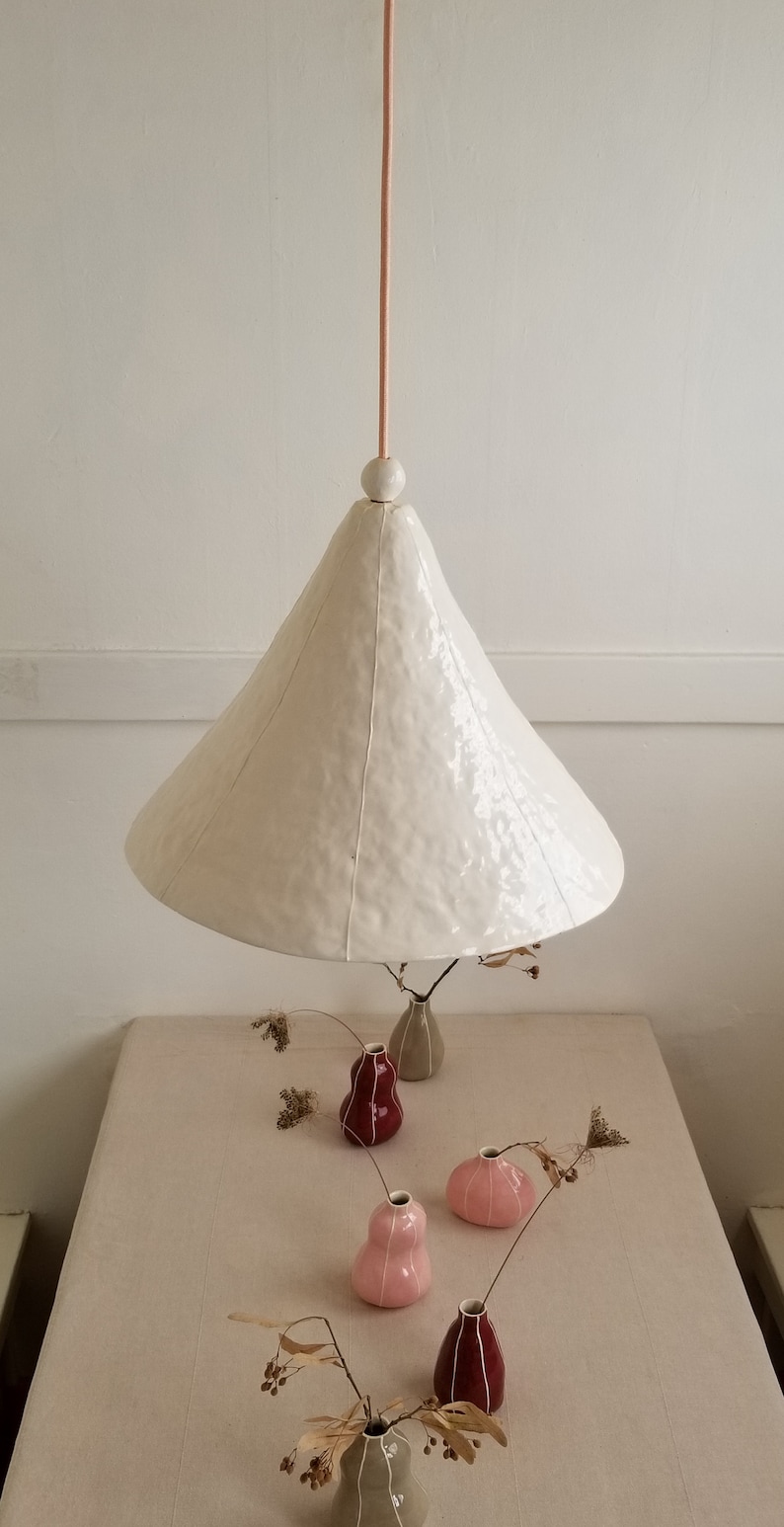 Pendant Light. Extra Large Ceramic, Cone Shape. Kitchen Chandelier ...