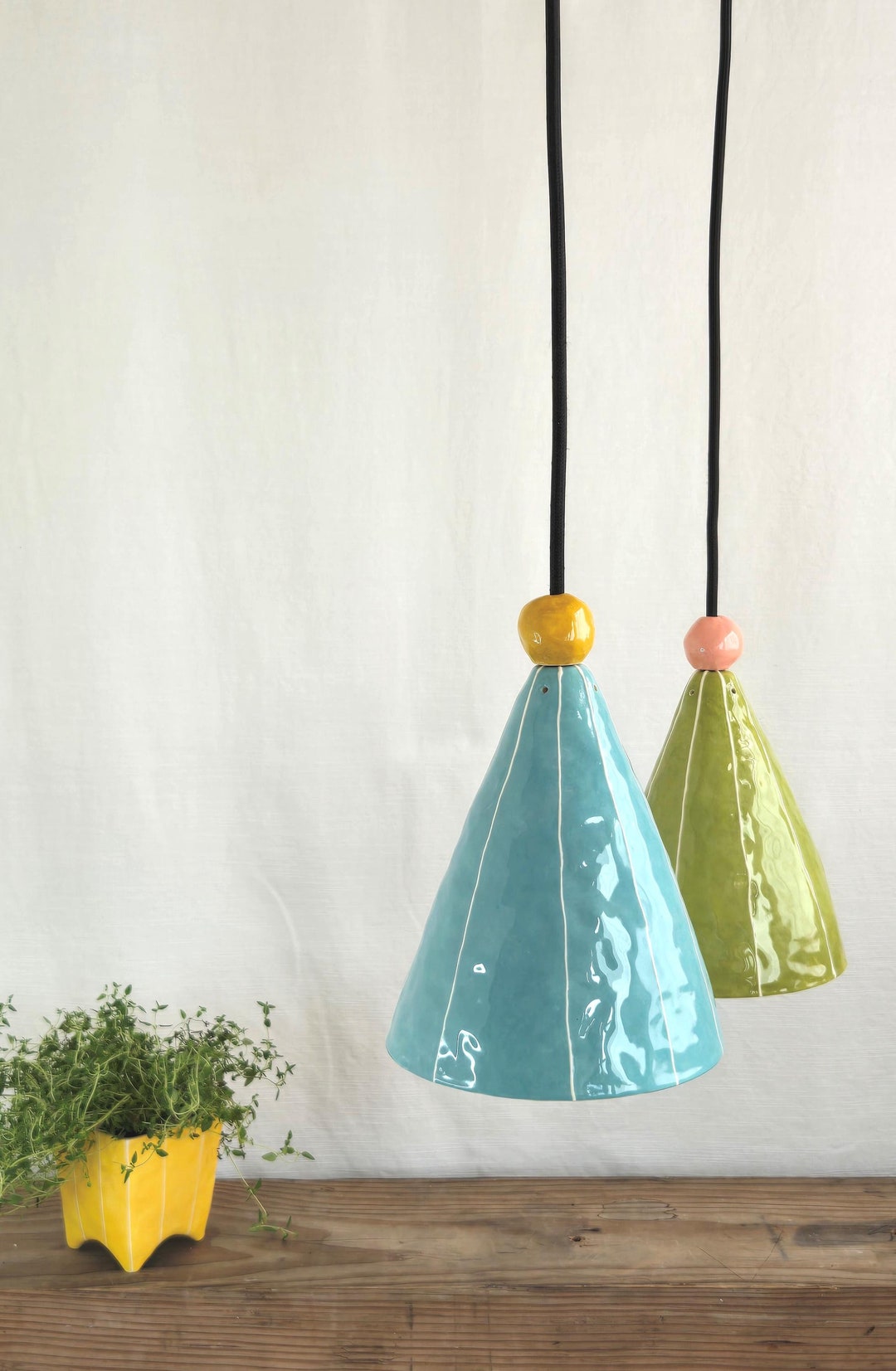 Small Handmade Ceramic Pendant Light. Cozy Bedroom Decor - Etsy
