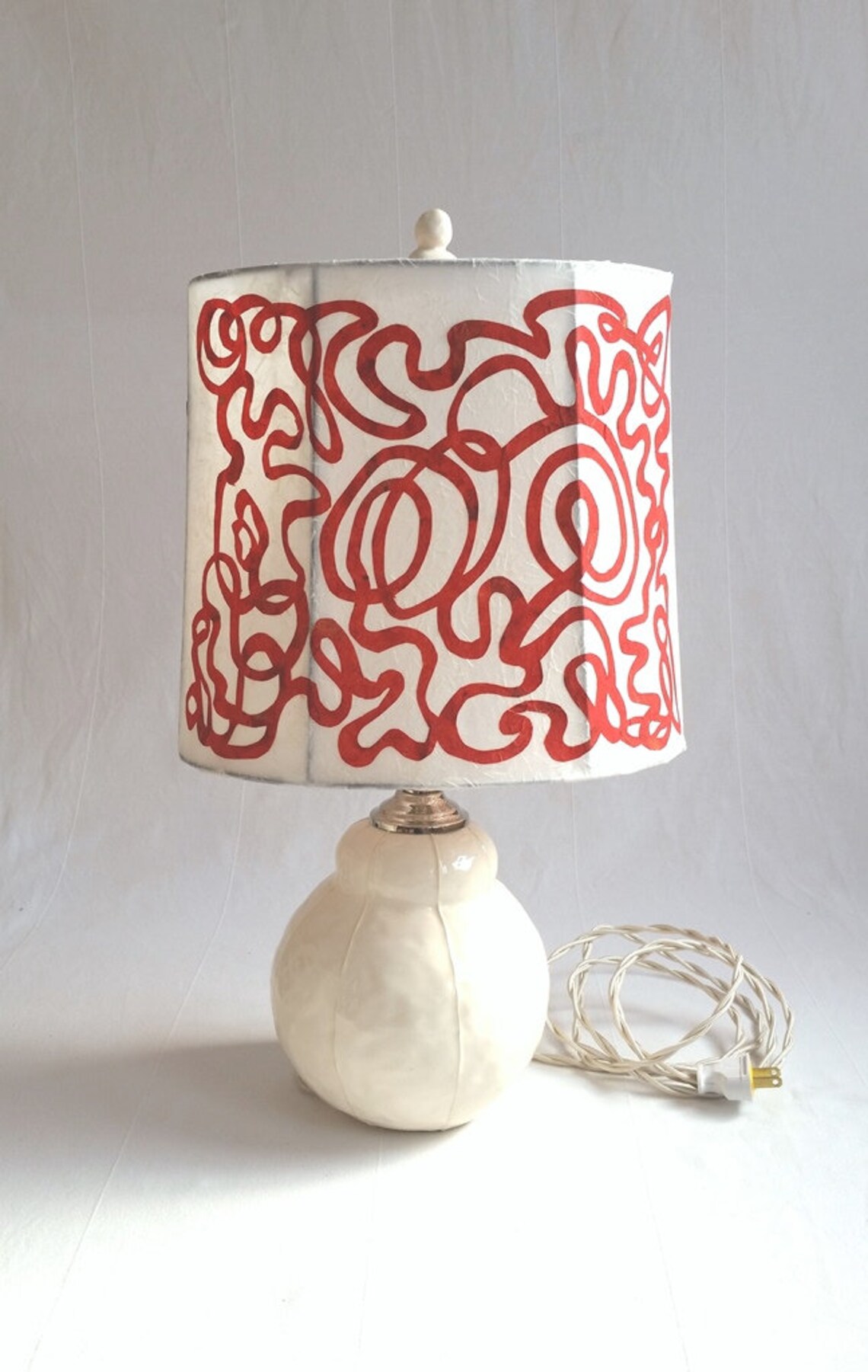 Lamp Finial Pair. White Ceramic Lampshade Hardware | Etsy