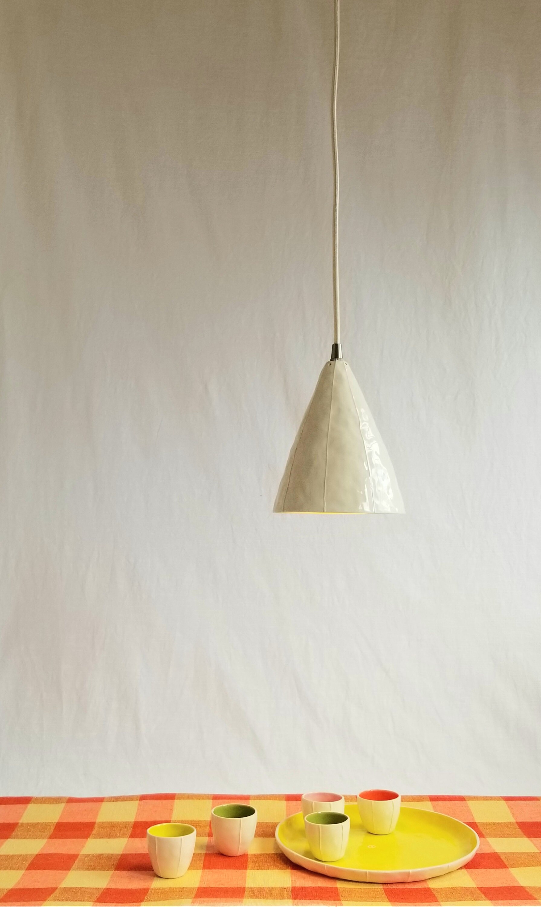 Small Ceramic Pendant Light. Kitchen Island Lighting. White or Custom ...