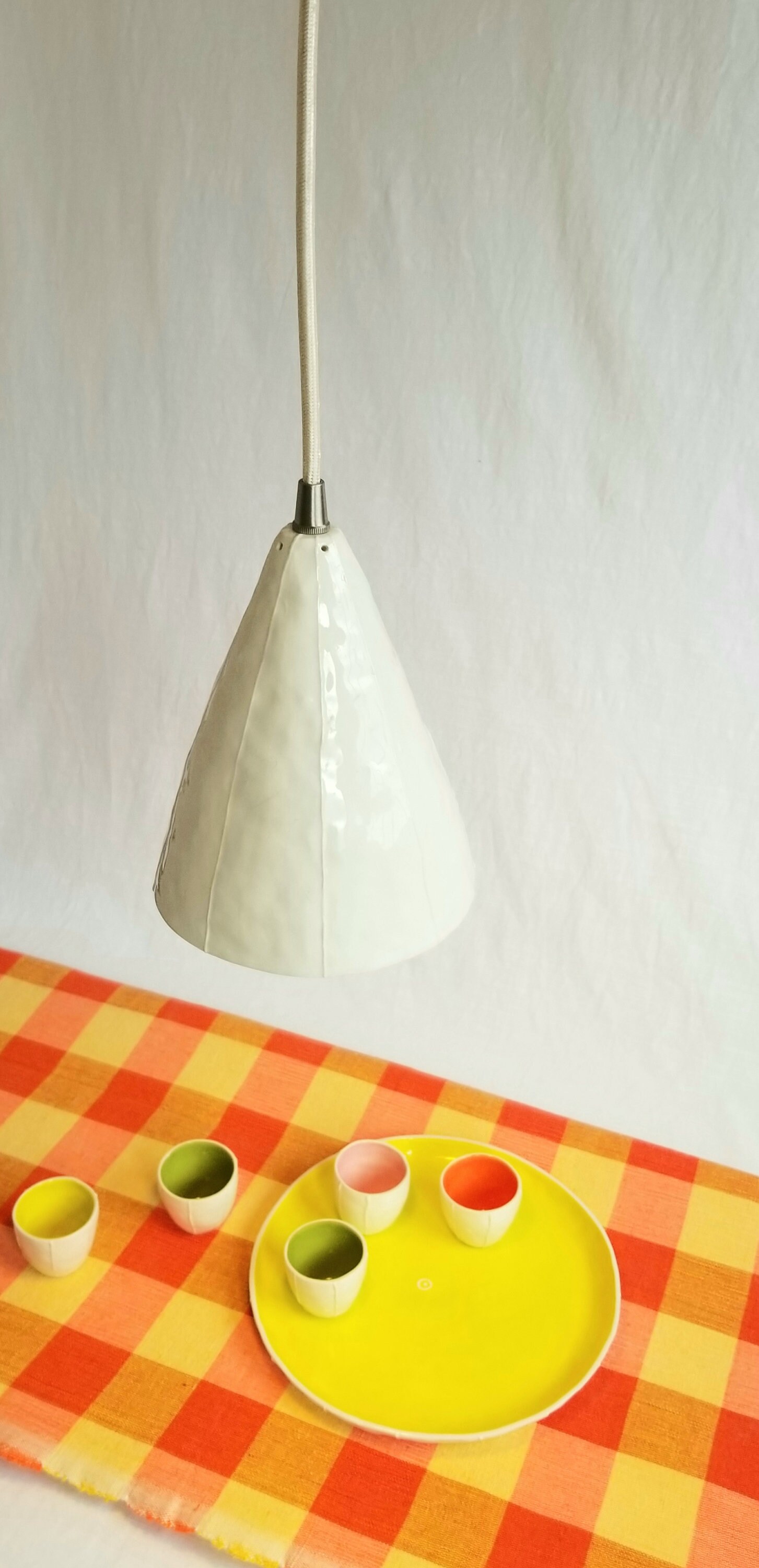 Small Ceramic Pendant Light. Kitchen Island Lighting. White or Custom ...